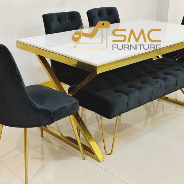 Dining set 6 Seater DS6-2 with4 chairs and 1 bench – SMC Furnitures